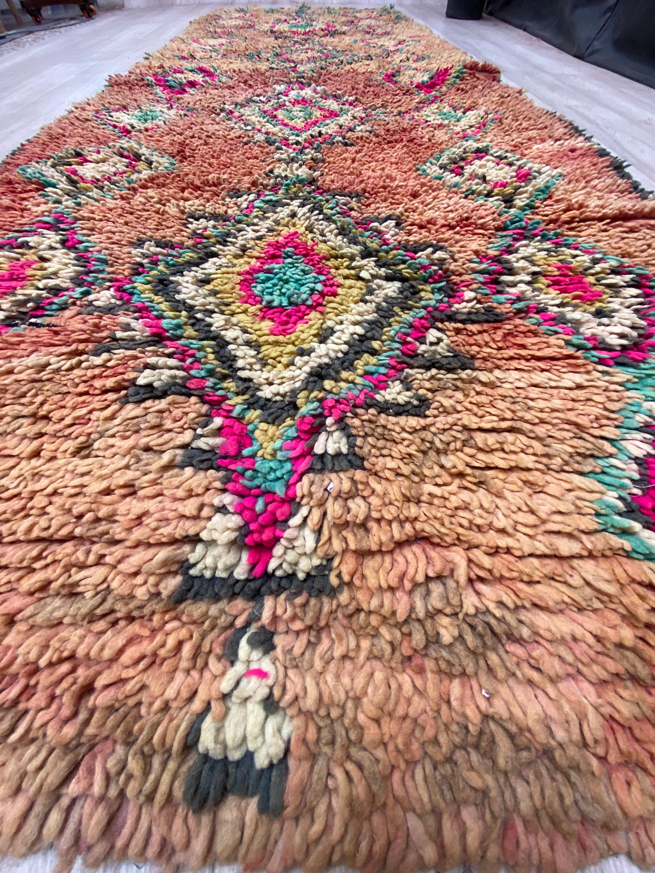 Moroccan rug runner, peach runner from Atlas mountain — MarBazaar