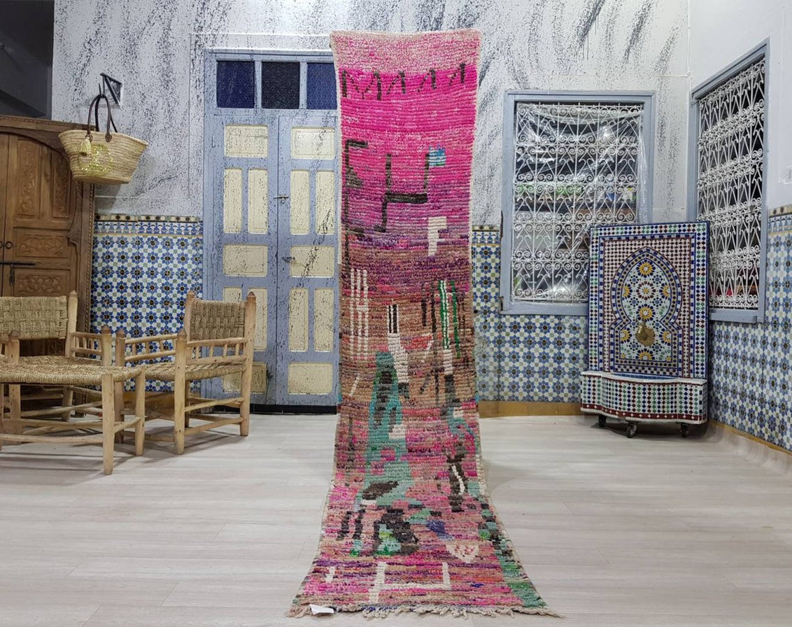 Colorful Moroccan rug runner, runner from Atlas mountain — MarBazaar